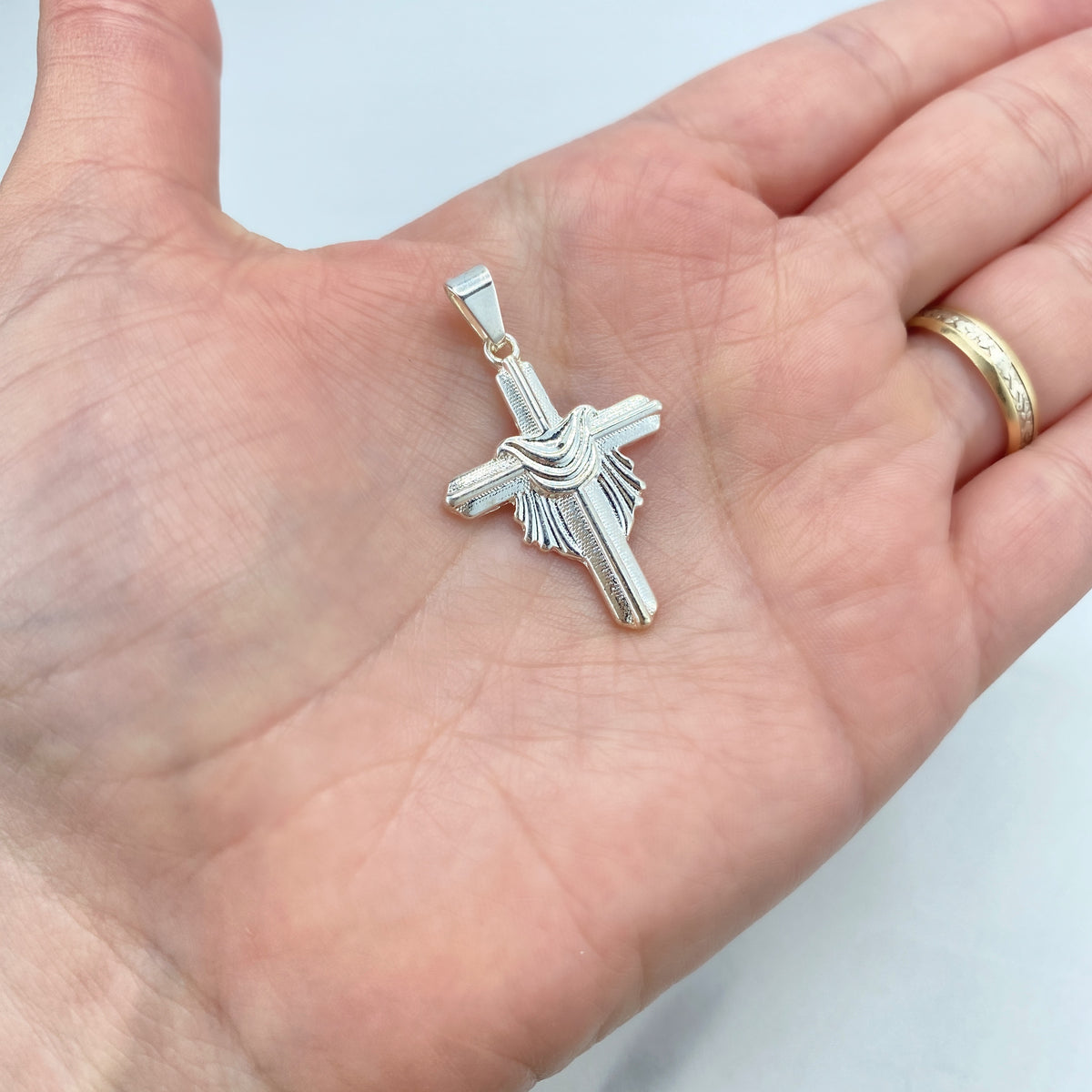 Silver Filled Cross with Shroud Pendant OR Christ Redeemer,Wholesale ...