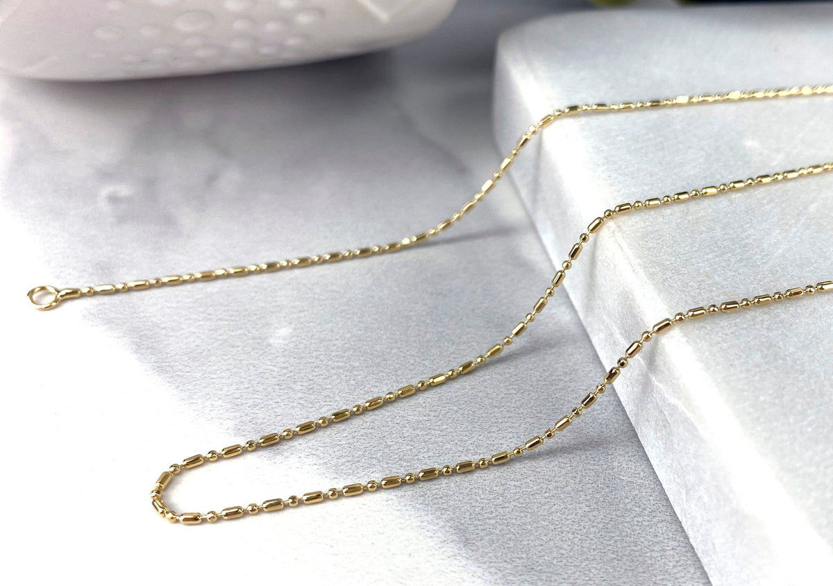 18k Gold Filled 1mm Dainty Dot Chain Link Chain | luxususa.net